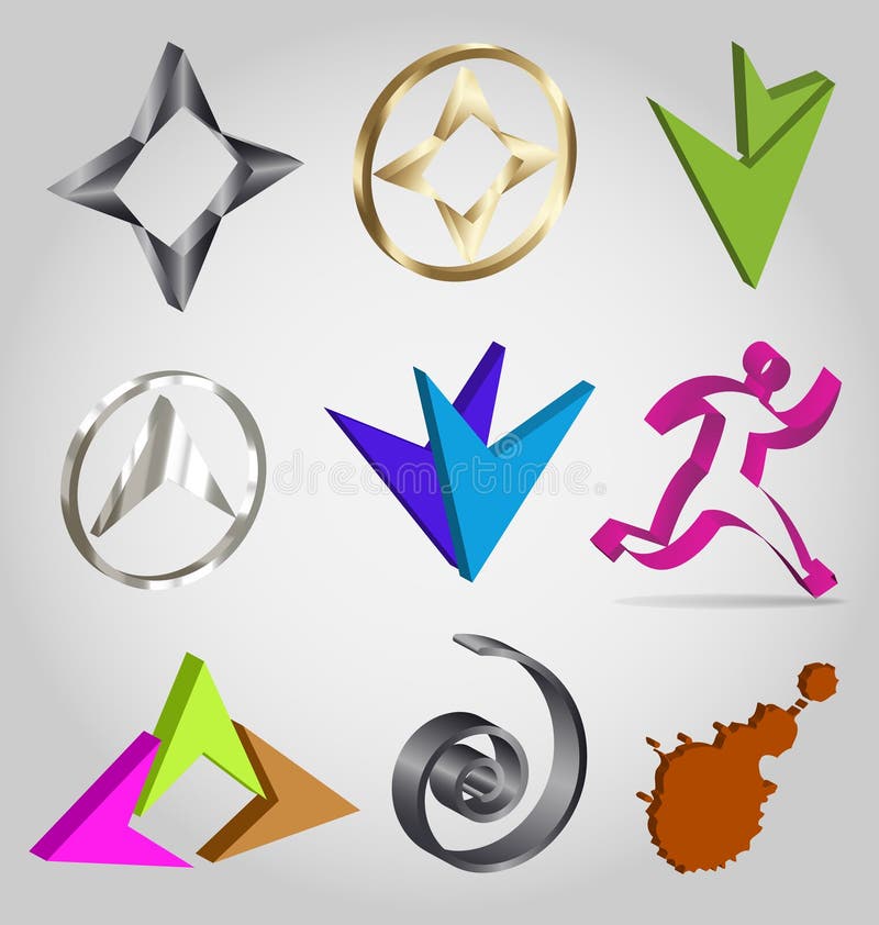 Colorful 3D logos stock vector. Illustration of business - 26645512