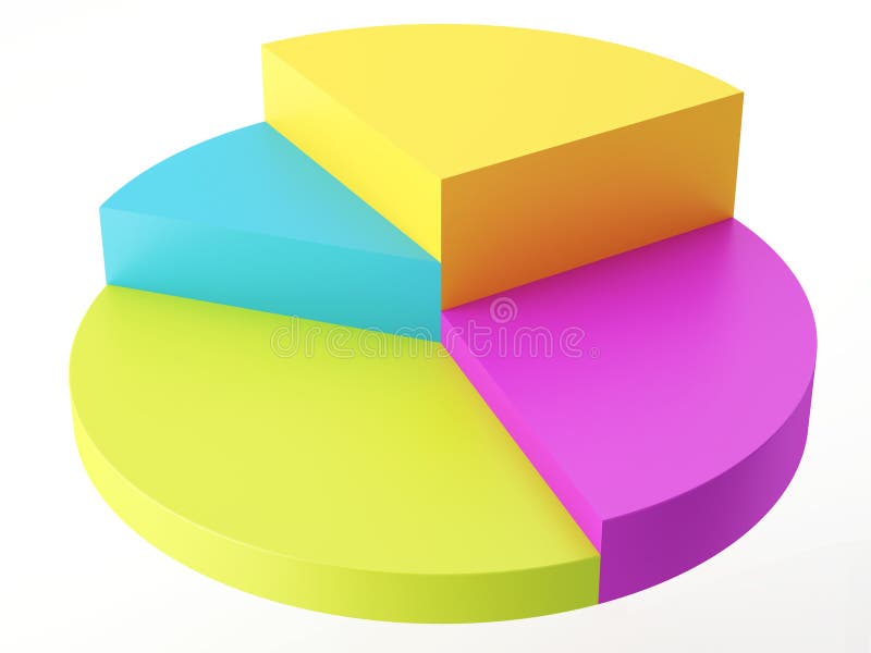 Colorful 3D pie chart stock illustration. Illustration of investment ...