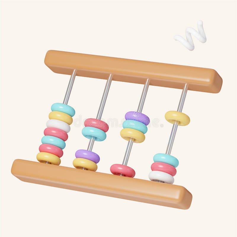 Colorful Abacus for Early Math Learning Education 3d Icons, Back To ...
