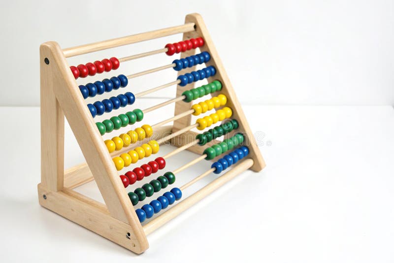 Colorful Abacus Toy on White Stock Illustration - Illustration of ...