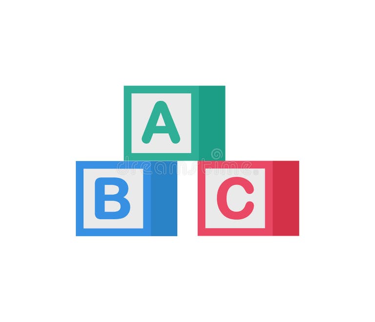 Colorful ABC Blocks, Early Education and Learning Concept Vector ...