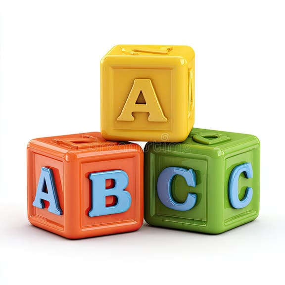 Colorful ABC Blocks stock illustration. Illustration of stacking ...