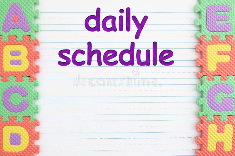 Daily Schedule with ABC Puzzle Pieces Stock Photo - Image of aids ...