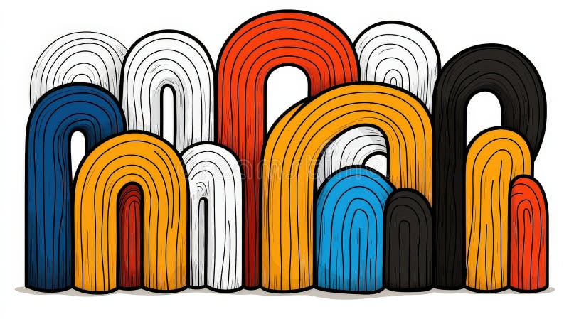Colorful Abstract Arches in Various Shapes and Sizes for Artistic ...