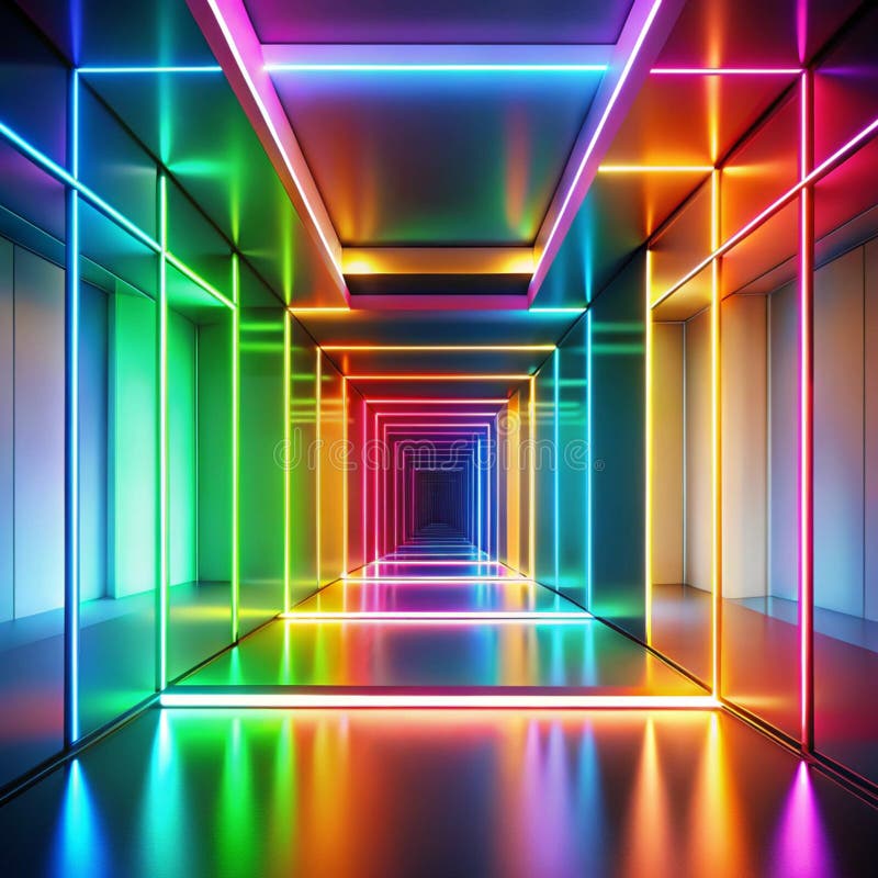 Abstract Architecture Background, Colorful Interior Design with Bright ...