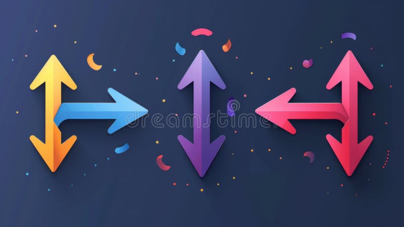 Colorful Abstract Arrows for Direction and Navigation Concepts Stock ...