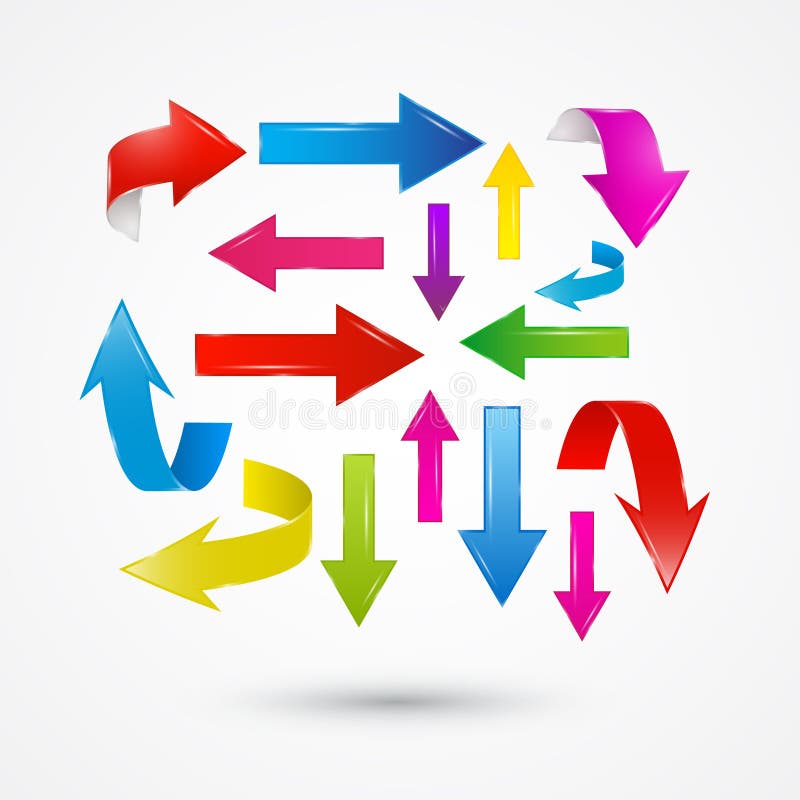 Colorful Abstract Arrows Set Stock Vector - Illustration of green ...
