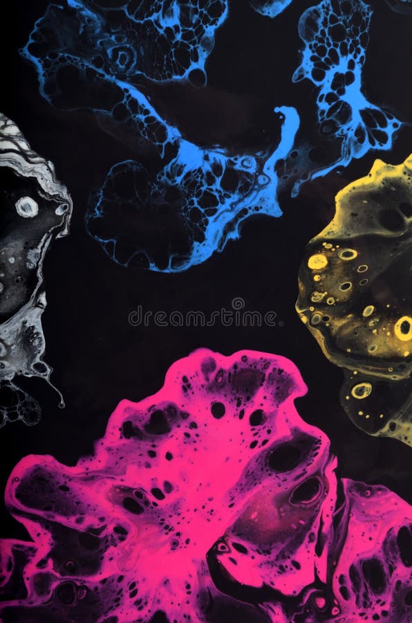 Colorful Abstract Art Background with Cells on Black Stock Illustration ...