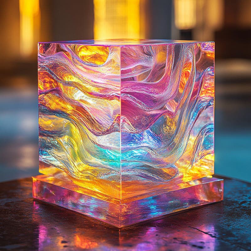 Colorful Glass Cube Vibrant Light Patterns Stock Photos - Free ...
