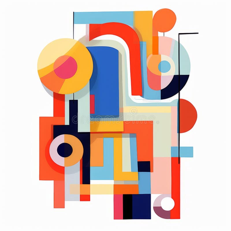 Abstract Geometric Illustration with Bold Shapes and Vibrant Colors ...
