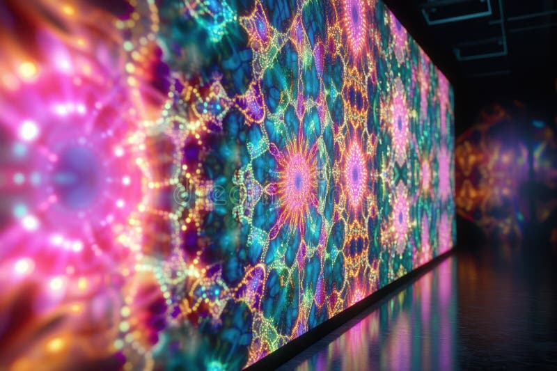 Colorful Abstract Art Display in Modern Gallery Showcasing Vibrant ...