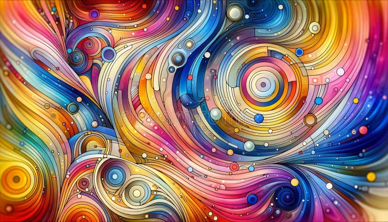 Colorful Abstract Art with Dynamic Curved Patterns Stock Image - Image ...