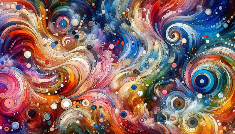 Colorful Abstract Art with Dynamic Curved Patterns Stock Photo - Image ...