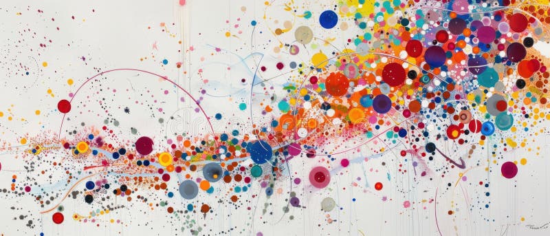 Colorful Abstract Art with Dynamic Dot Patterns and Vibrant Energy ...