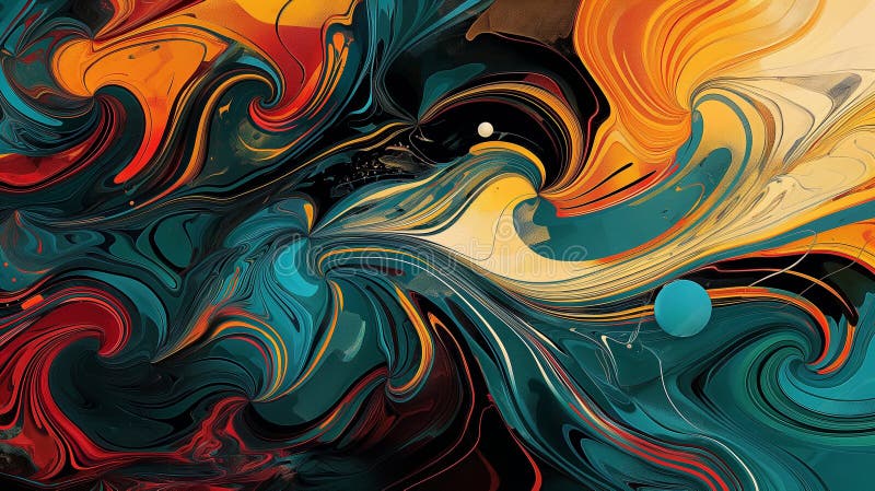 Colorful Abstract Art with Intricate Swirling Patterns, Digital ...