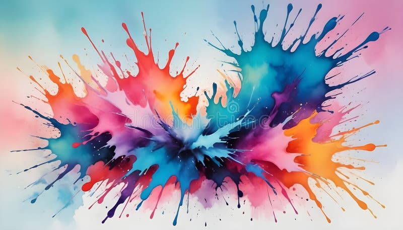 A Colorful Abstract Art Piece Depicting a Dynamic Explosion of Vibrant ...