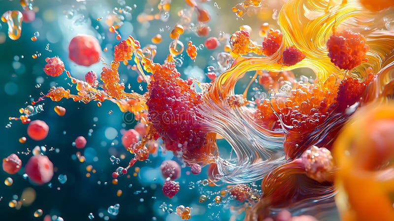 Colorful Abstract Art with Swirling Patterns and Bubbles, Showcasing ...