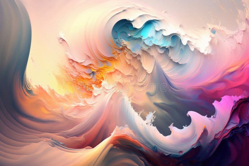 Colorful Abstract Art, Waves Style, Modern Art Background, Wallpaper ...