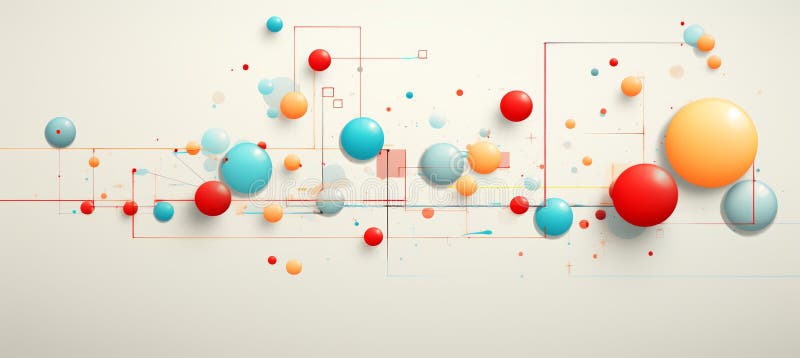 Colorful Abstract Artwork with Basic Shapes and Objects for Wallpaper ...