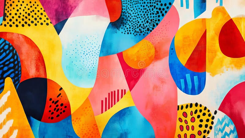 Colorful Abstract Artwork Featuring Bold Shapes and Vibrant Patterns ...