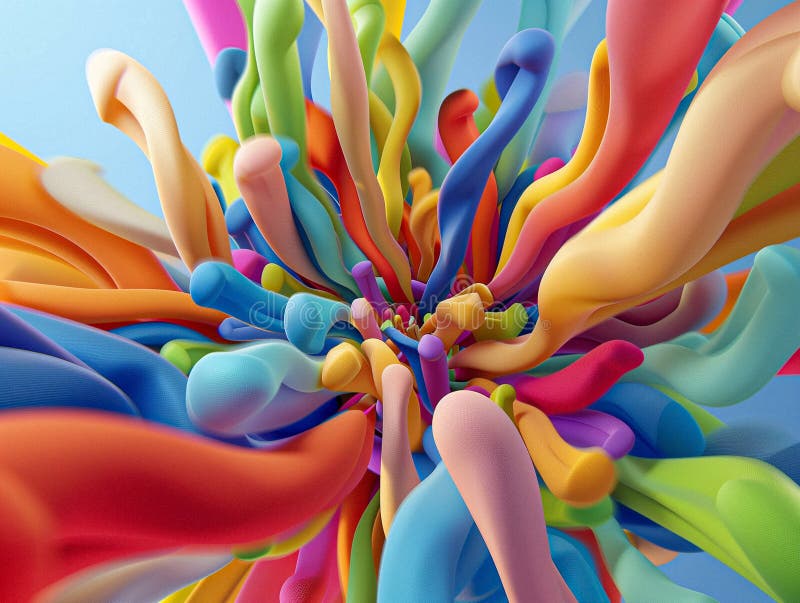 Colorful Abstract Artwork Featuring Flowing Curves in Vibrant Tones on ...