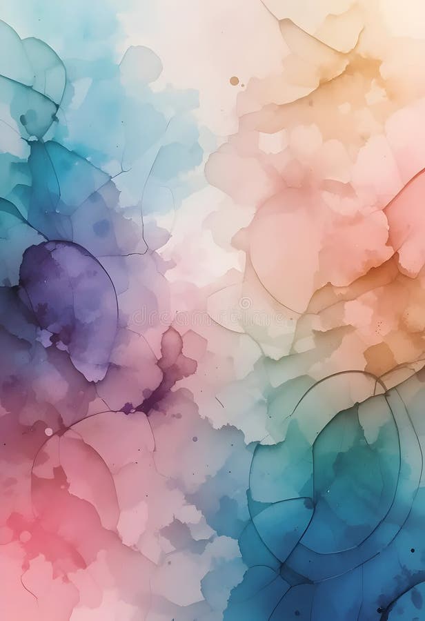 Colorful Abstract Artwork Showing Multiple Soft Watercolor Paint ...