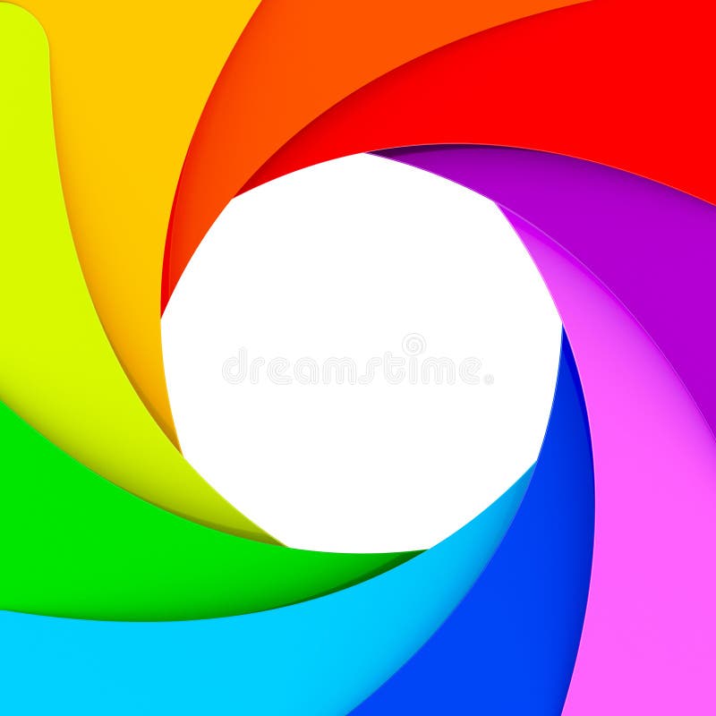Colorful Abstract As Shutter Camera Aperture. 3D Rendering Stock ...