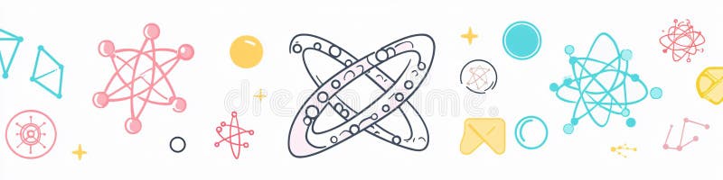 Colorful Abstract Atom Molecules Science High Quality Image Stock ...