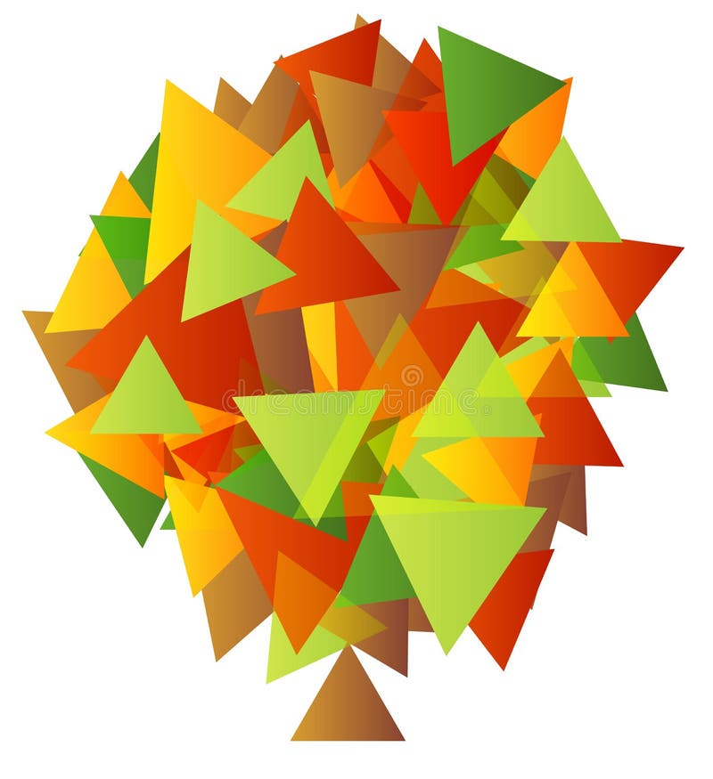 Colorful Abstract Autumn Tree Made of Triangles Stock Vector ...