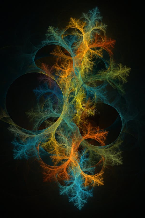 Colorful Abstract Flower Fractal Background Stock Illustration ...