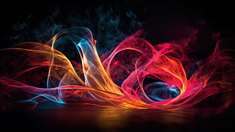 A Colorful Abstract Background with a Black Background and Red, Yellow ...