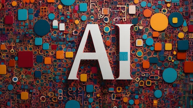 Colorful Abstract Background with Bold White AI Letters Displayed ...