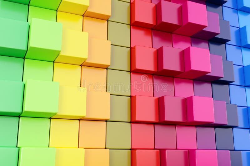 Colorful Abstract Background with Boxes 3D Stock Illustration ...