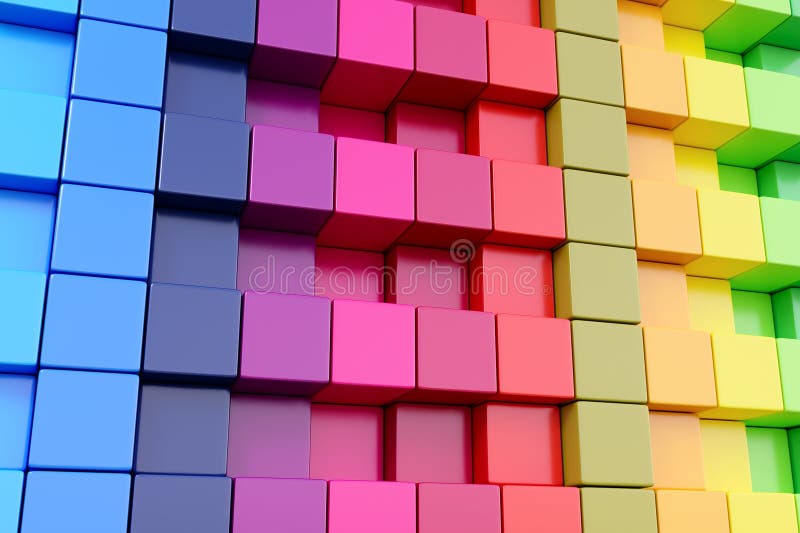 Colorful Abstract Background with Boxes 3D Stock Illustration ...