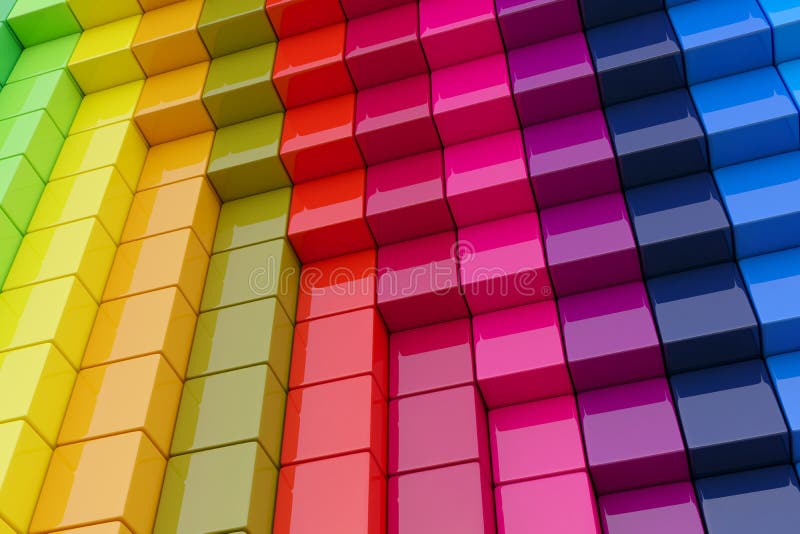 Colorful Abstract Background with Boxes 3D Stock Illustration ...