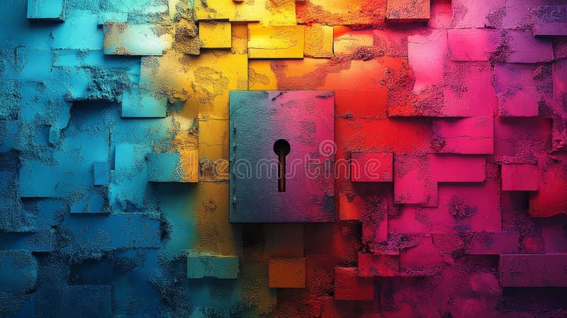 Colorful Abstract Background with Central Keyhole Symbol for Creative ...