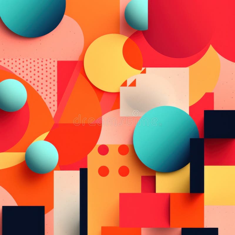 A Colorful Abstract Background with Circles and Squares. Generative AI ...