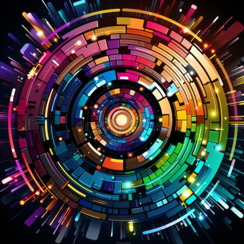 A Colorful Abstract Background with a Circular Design Stock ...