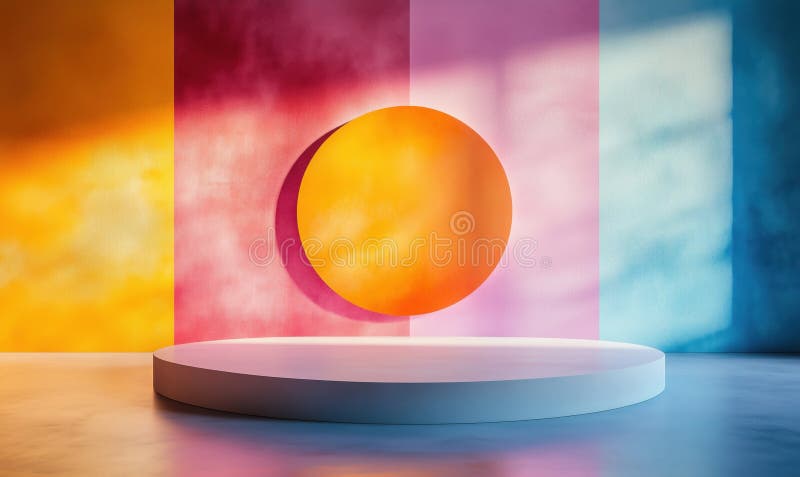 Colorful Abstract Background with Circular Display Platform and Vibrant ...