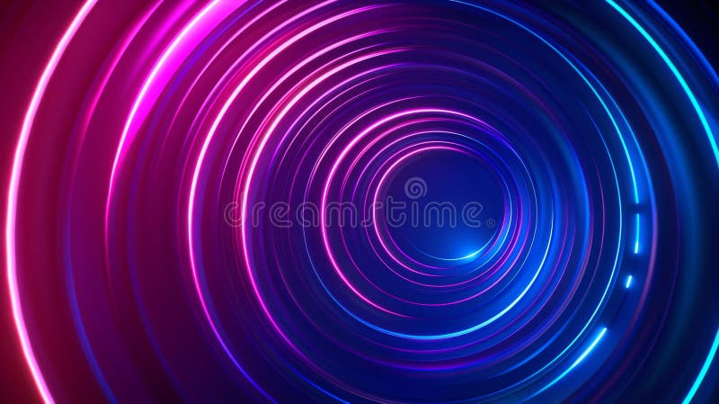Colorful Abstract Background with Circular Neon Lights Creating a ...