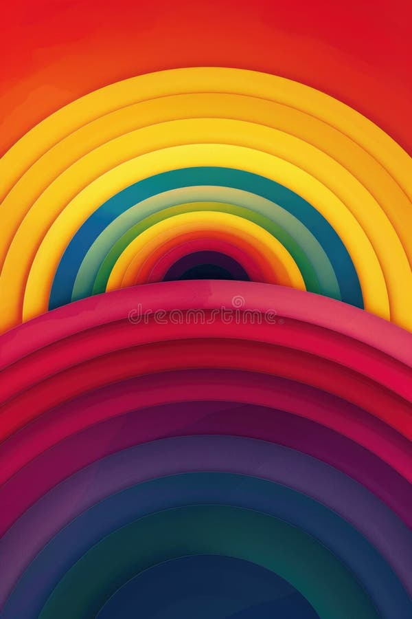 Rainbow Abstract Circular Design Stock Illustration - Illustration of ...