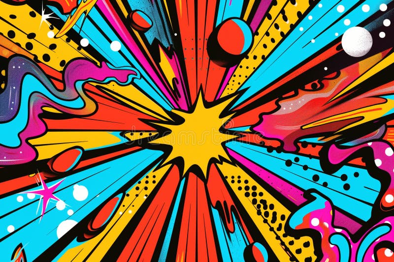 Abstract Comic Book Explosion Background Stock Illustration ...