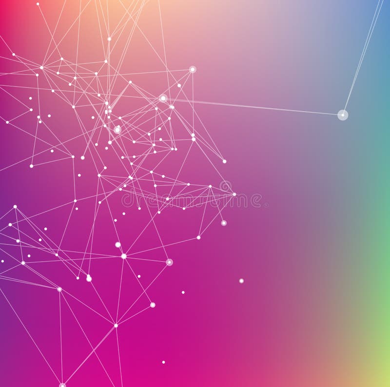 Colorful Abstract Background Gradient. Connecting Dots with Lines Stock ...