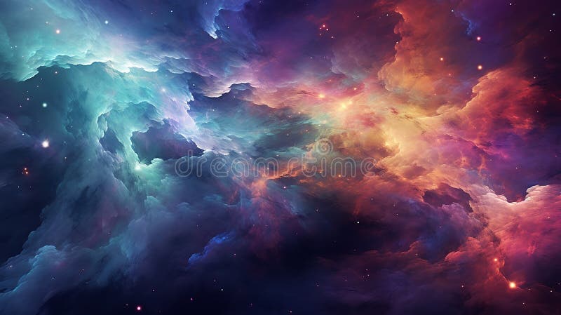 Colorful Abstract Background with Cosmic Galaxy Color. Generative Ai ...