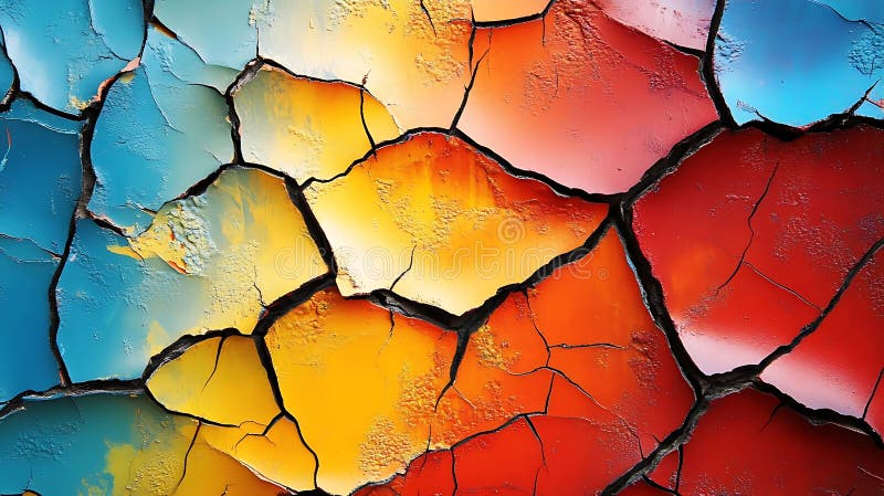 Colorful Abstract Background with Cracked Paint Texture Stock Photo ...
