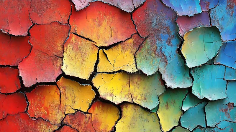 Colorful Abstract Background with Cracked Paint Texture Stock Image - Image of striking, texture ...