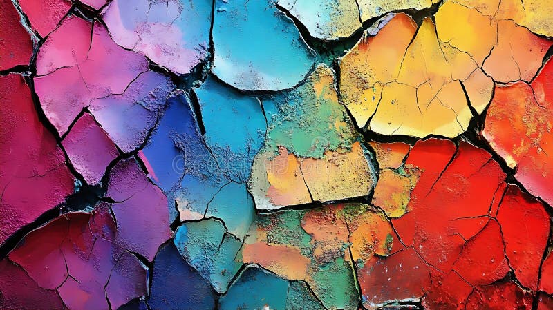 Colorful Abstract Background with Cracked Paint Texture Stock Image ...