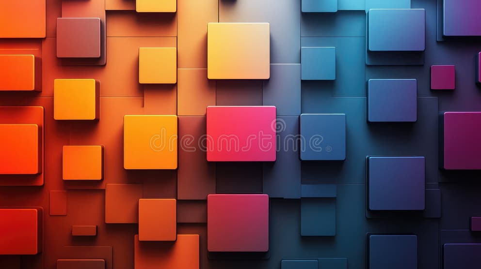 Colorful Abstract Background with 3D Rounded Square Effect and Smooth ...