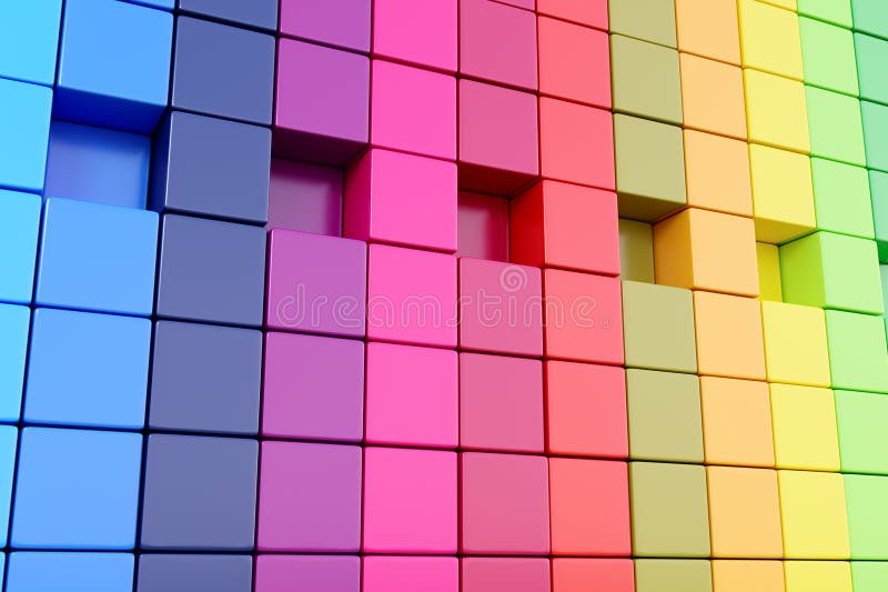 Colorful Abstract Background with Different Boxes 3D Stock Illustration ...