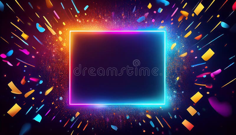 Colorful Abstract Background with Dynamic Shapes and Neon Borders for ...